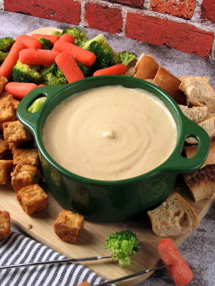 Easy Vegan Cheese Fondue - Joyful Balance